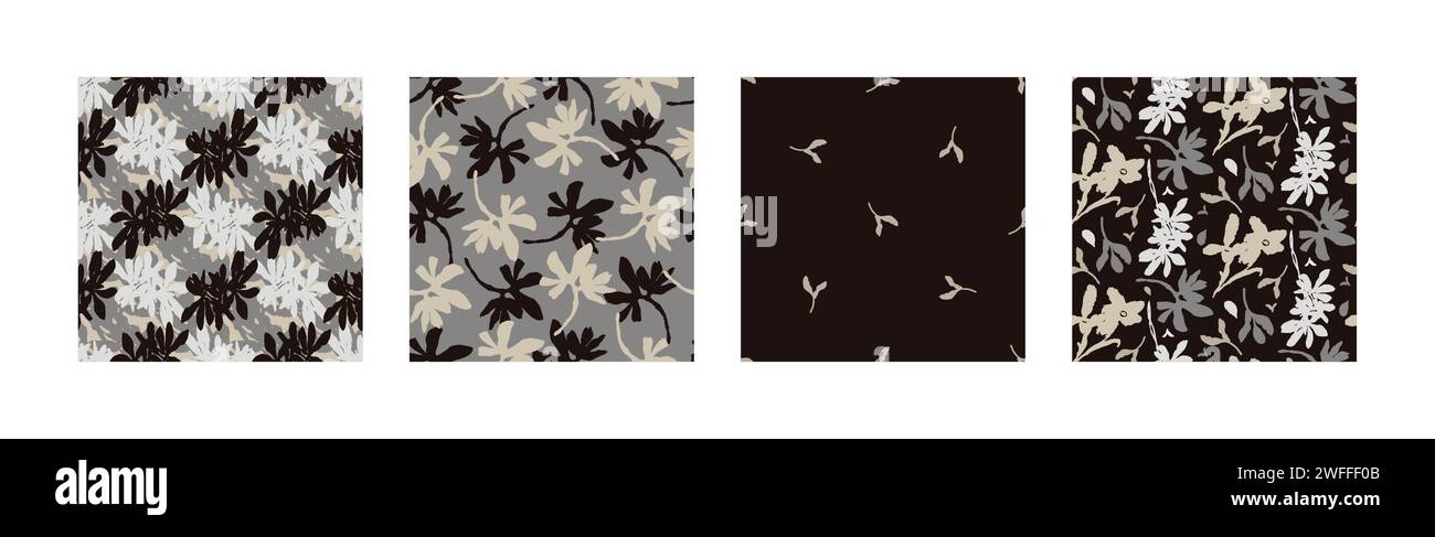 Masculine vector floral pattern with organic botanical shapes. Modern ...