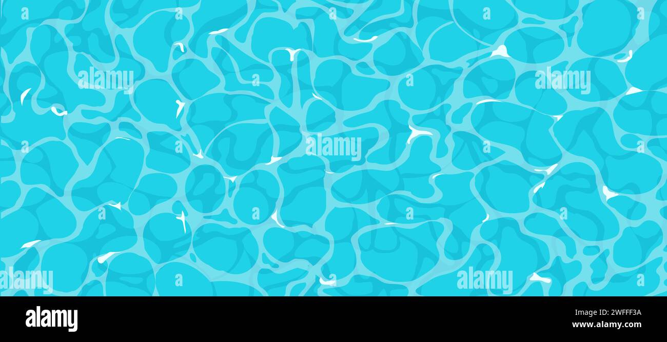 Water ripple surface with sunlight reflections in cartoon style, game ...