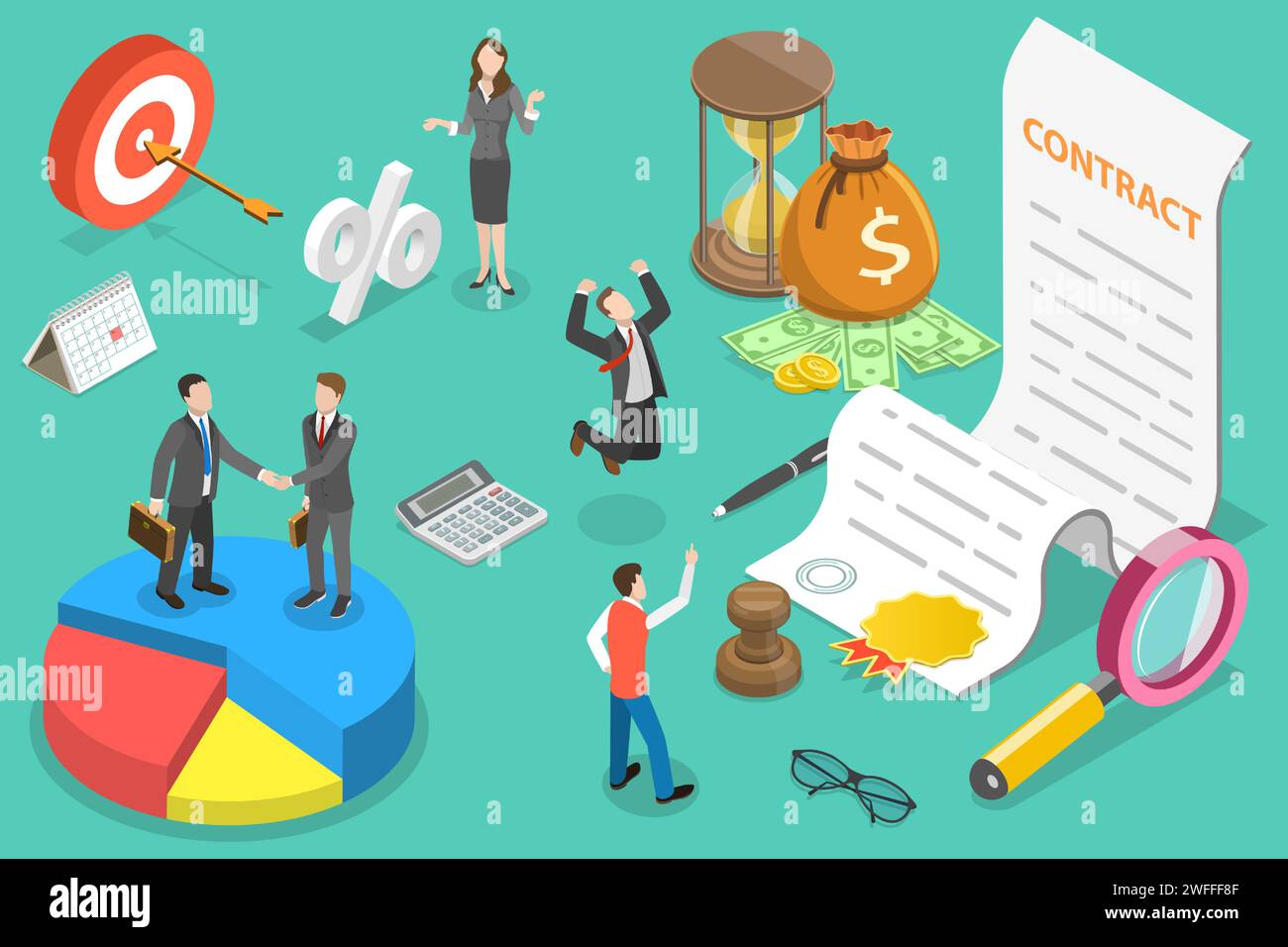 3D Isometric Flat Vector Conceptual Illustration of Checking and ...