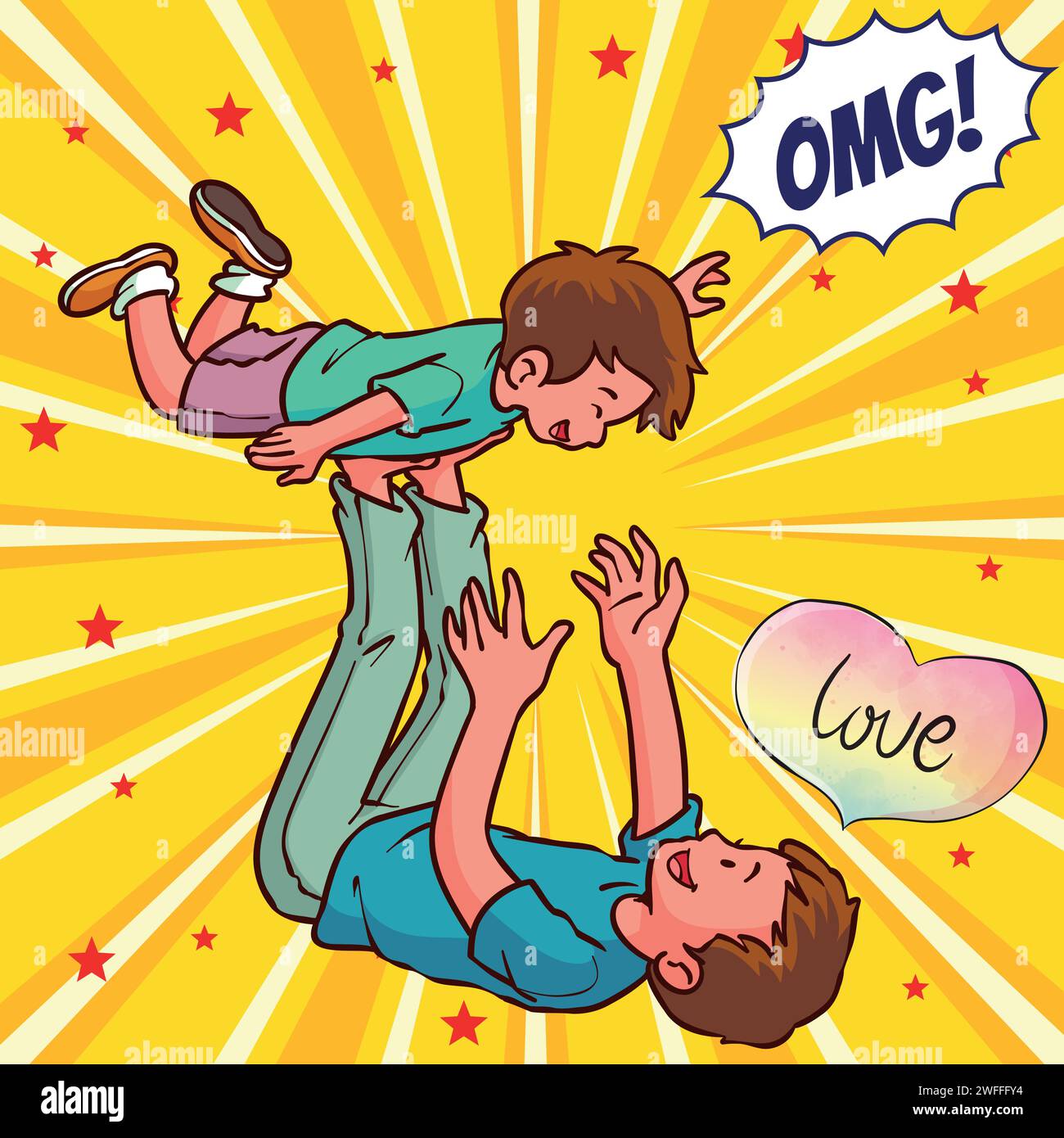 Fathers day pop art style super dad Stock Vector Image & Art - Alamy