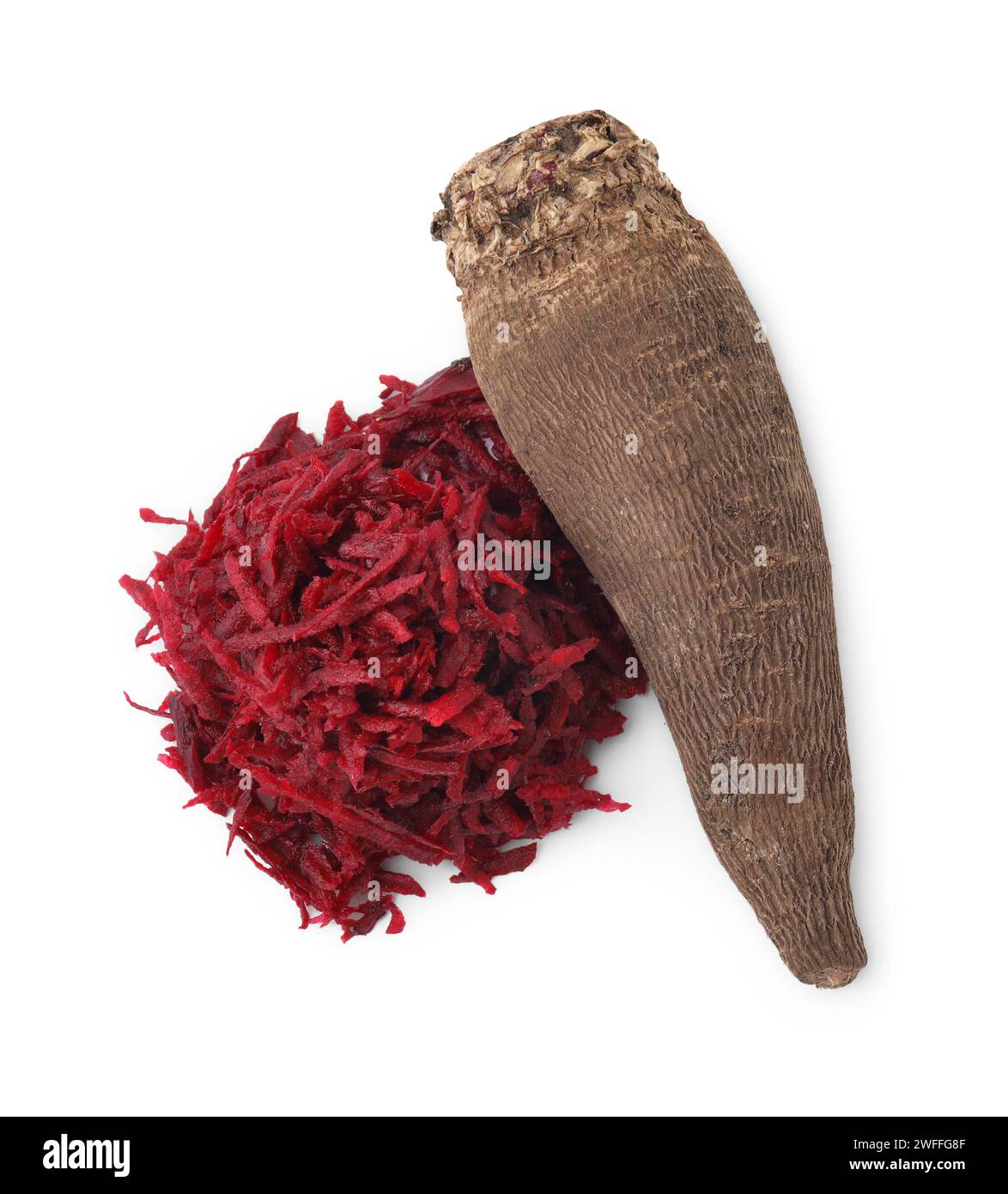 Grated beetroot isolated on Cut Out Stock Images & Pictures - Alamy