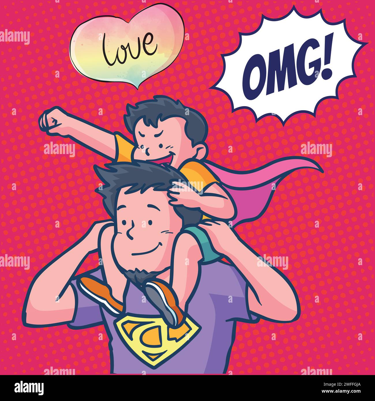 Fathers day pop art style super dad Stock Vector Image & Art - Alamy