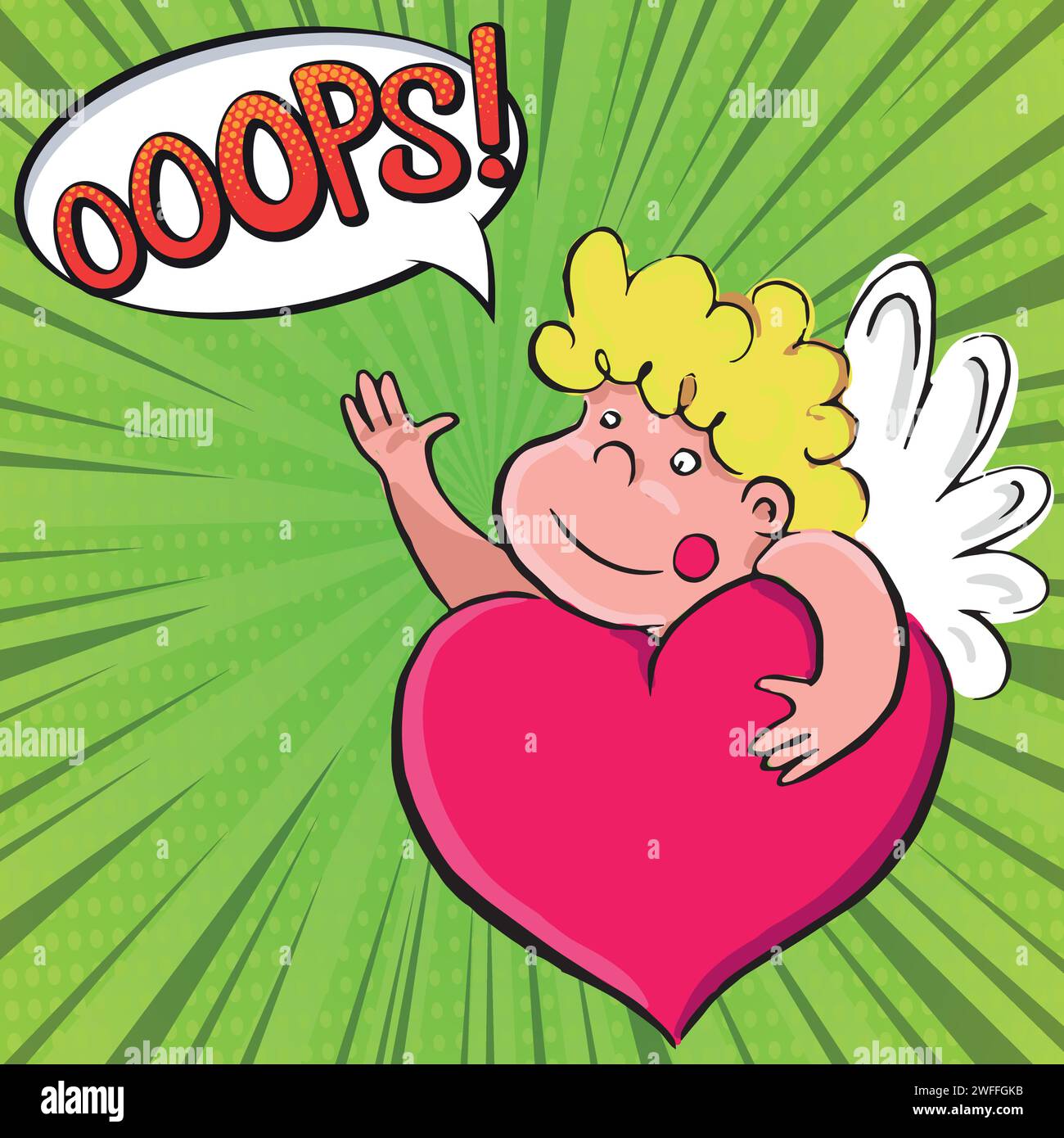 cute cupid love cartoon pop art style vector image Stock Vector Image ...