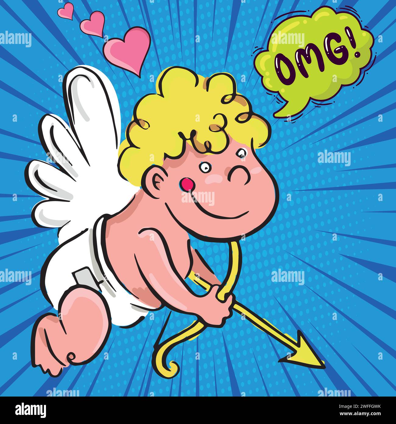cute cupid love cartoon pop art style vector image Stock Vector Image ...
