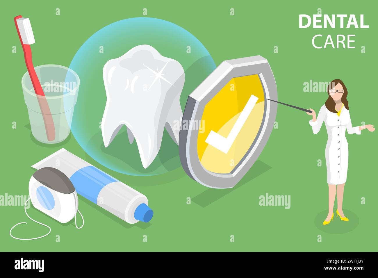 3D Isometric Flat Vector Conceptual Illustration of Dental Care, Stomatology and Teeth Treatment ...
