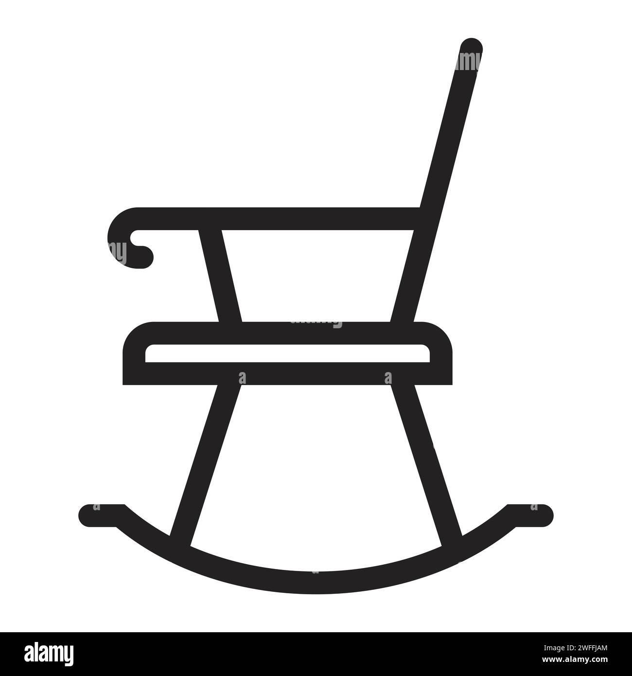 rocking chair icon. flat vector illustration Stock Vector Image & Art ...