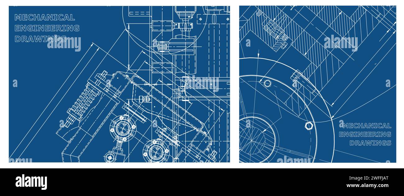 Engineering illustration set. Mechanical engineering. Corporate ...