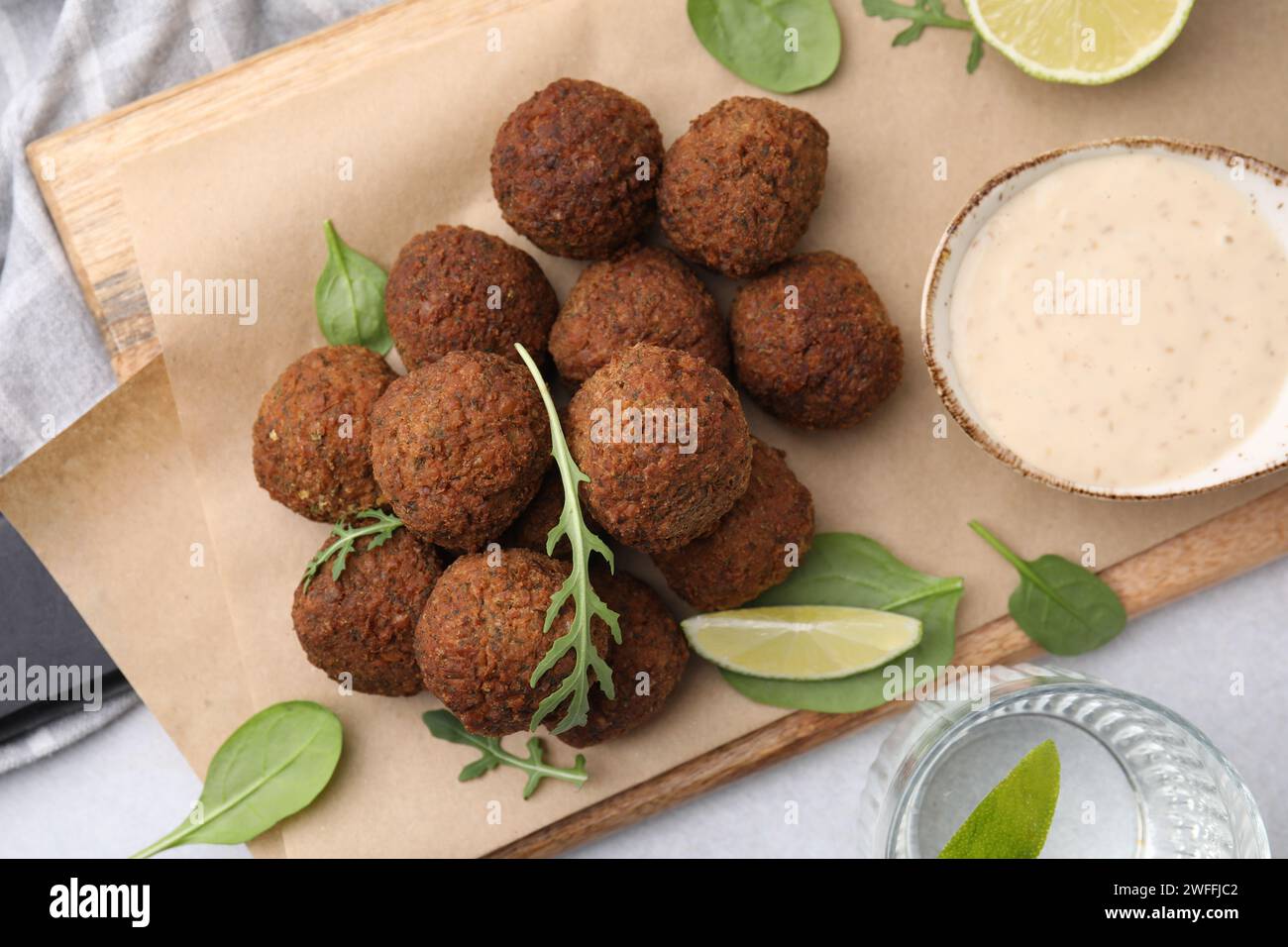 Top view falafel balls hi-res stock photography and images - Alamy