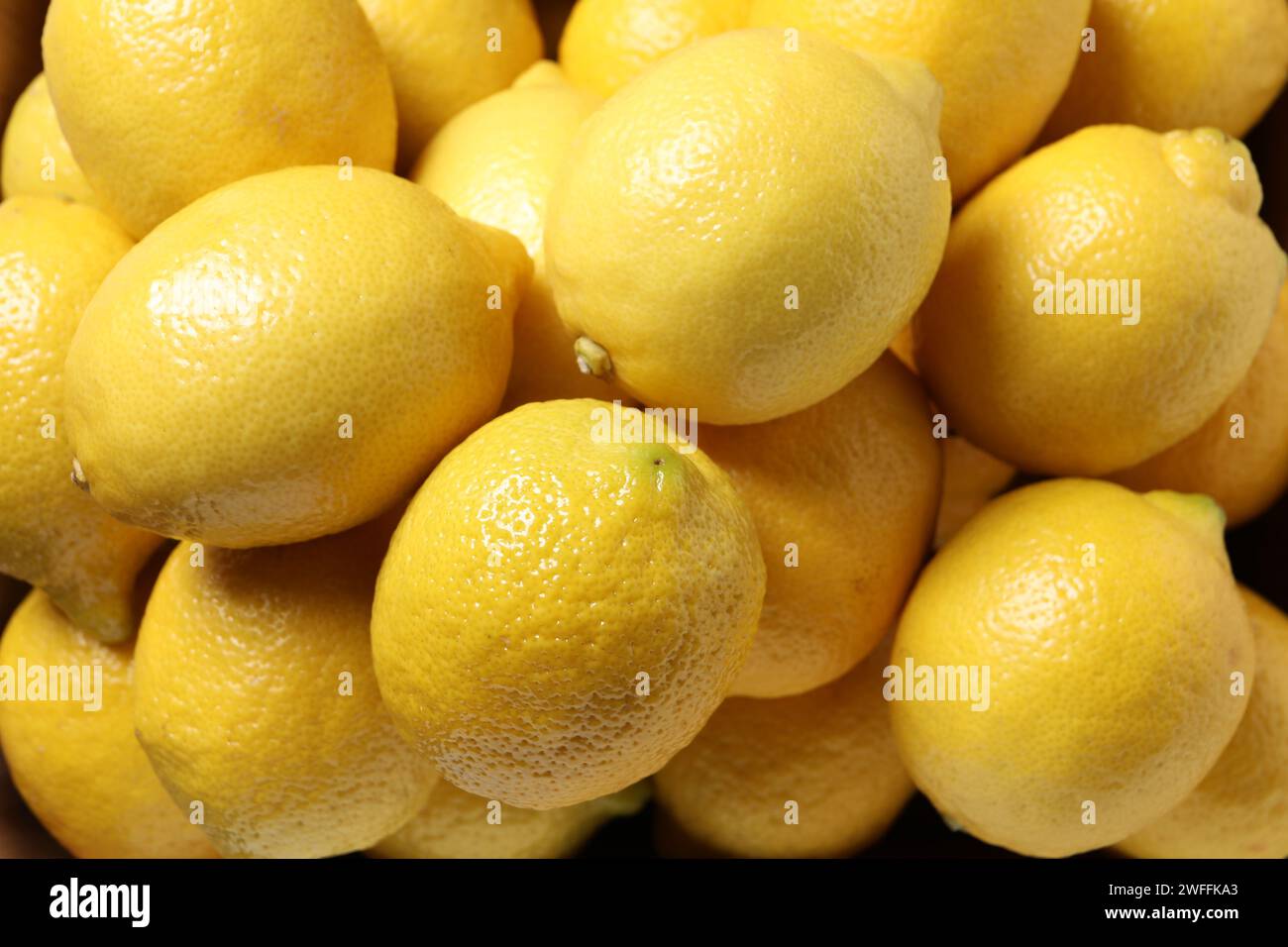 Many fresh lemon top view hi-res stock photography and images - Alamy