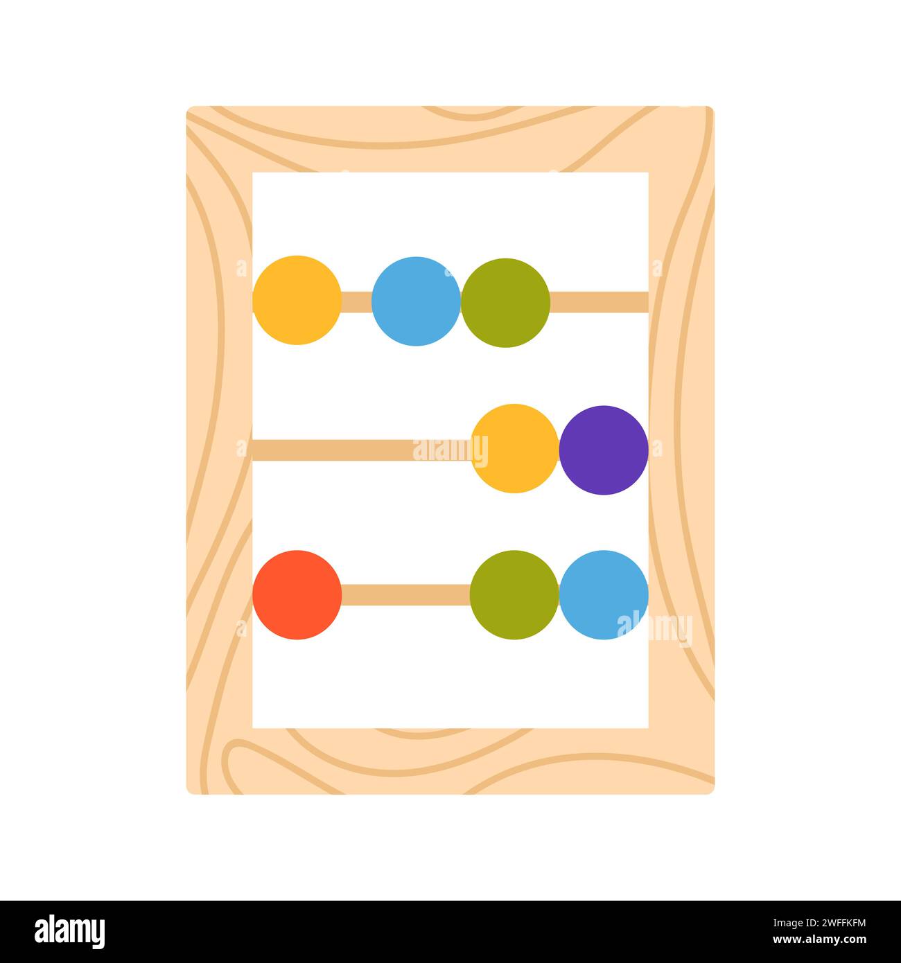 Wooden colorful math toy. Montessori development game cartoon vector ...