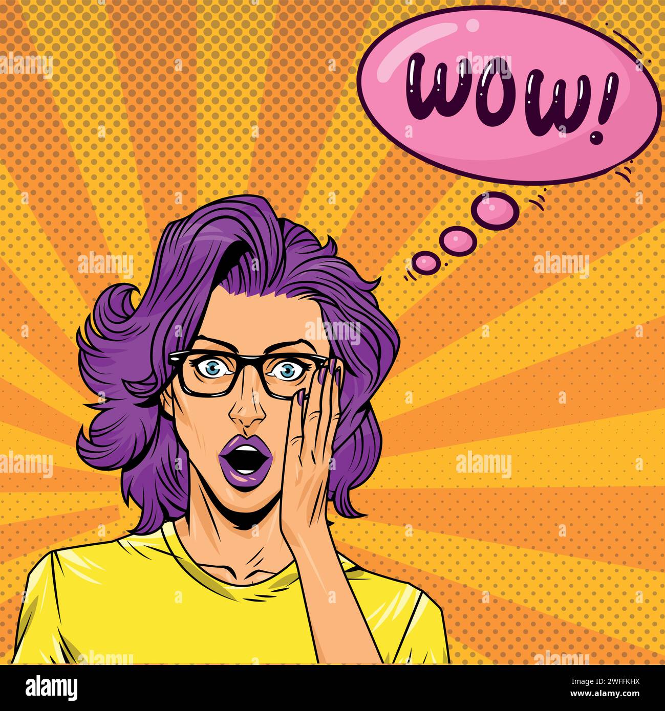 beautiful woman Wow pop art style vector image Stock Vector Image & Art ...