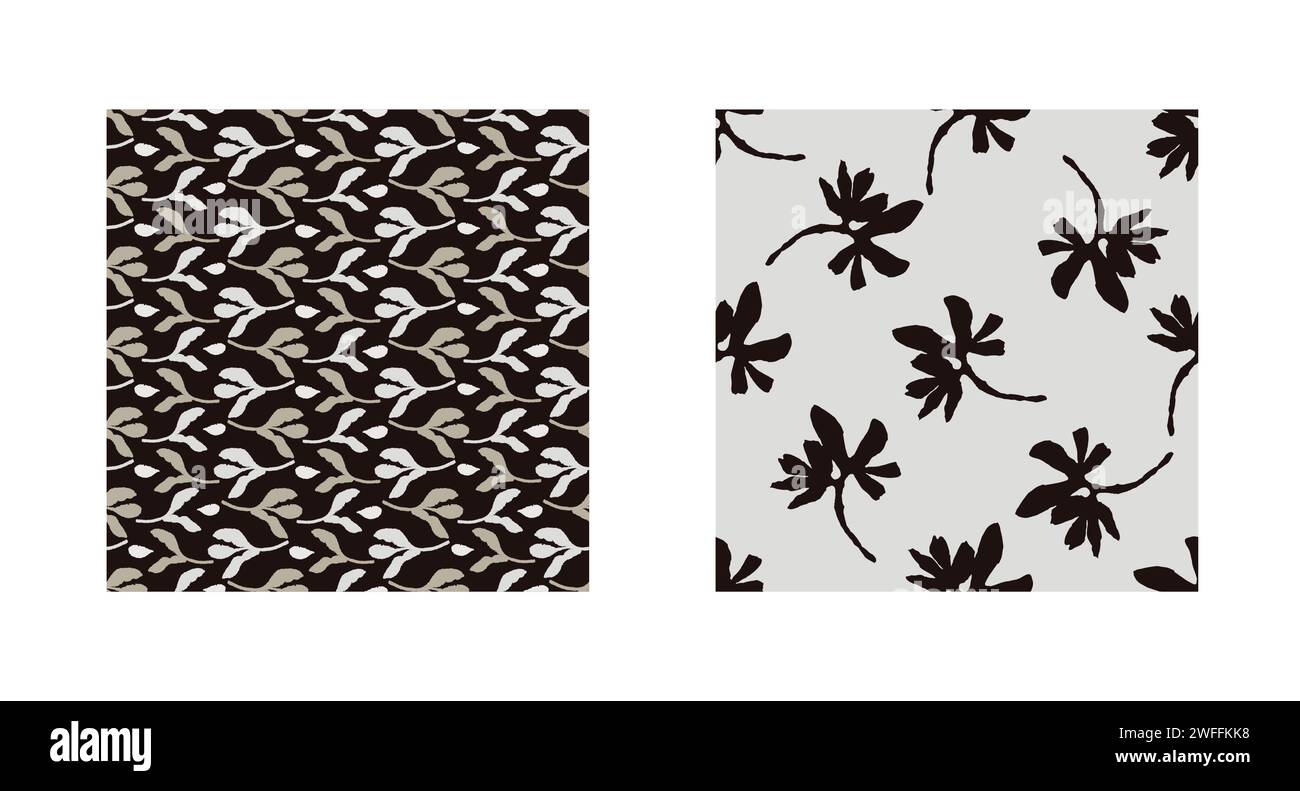 Masculine vector floral pattern with organic botanical shapes. Modern ...