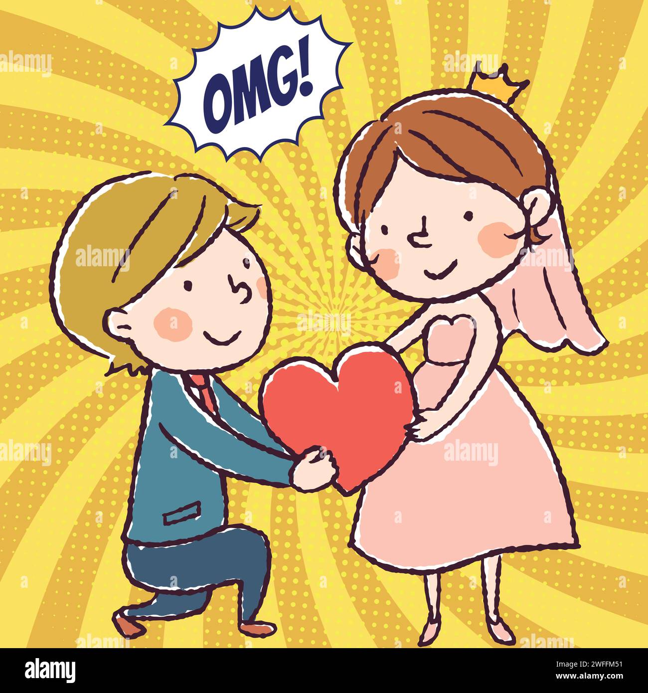 Couple Love Valentines Day Pop Art Style Vector Image Stock Vector Image And Art Alamy