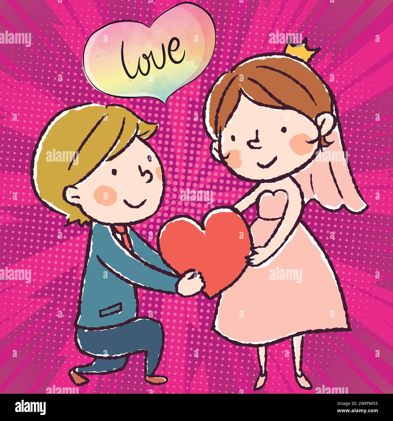 Couple Love Valentines Day Pop Art Style Vector Image Stock Vector Image And Art Alamy