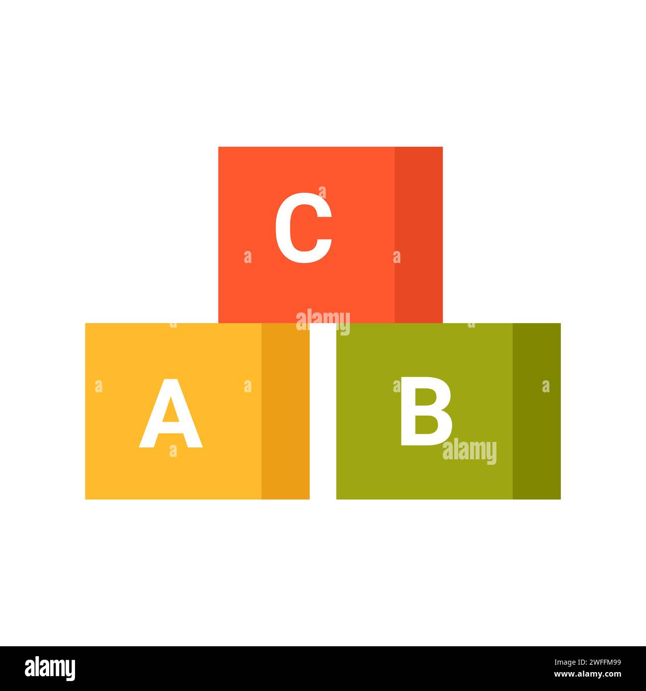 Colorful wooden cubes with letters. Preschool montessori development ...