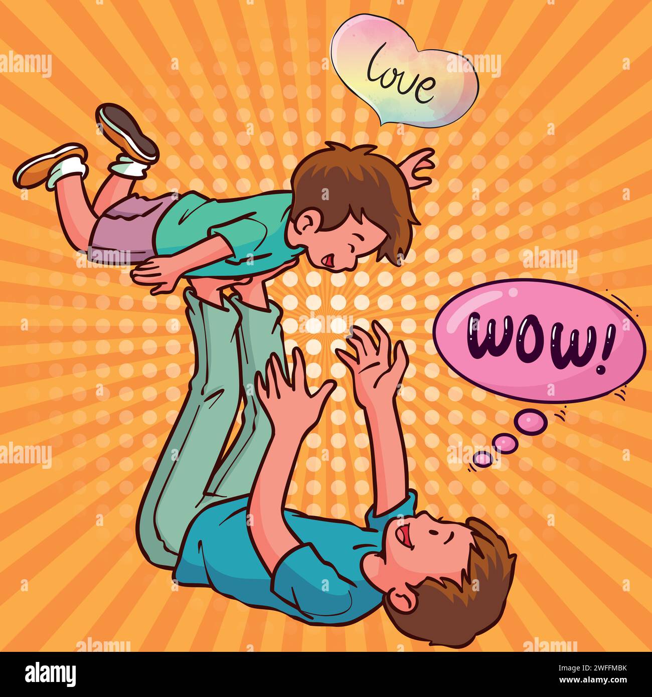 Fathers day pop art style super dad Stock Vector Image & Art - Alamy
