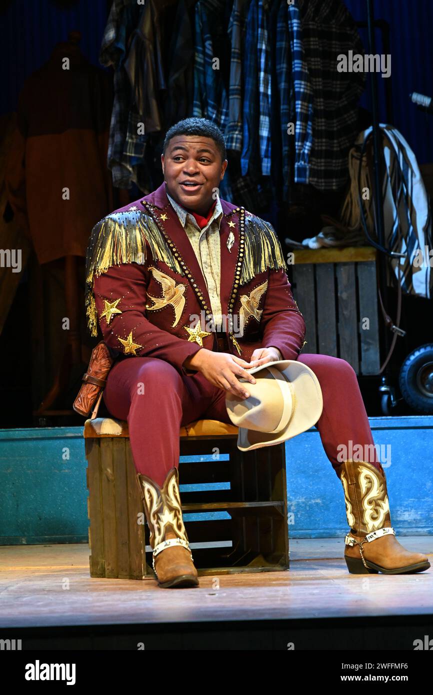 London, UK. 30th Jan, 2024. Tarinn Callender performs at Bronco Billy ...