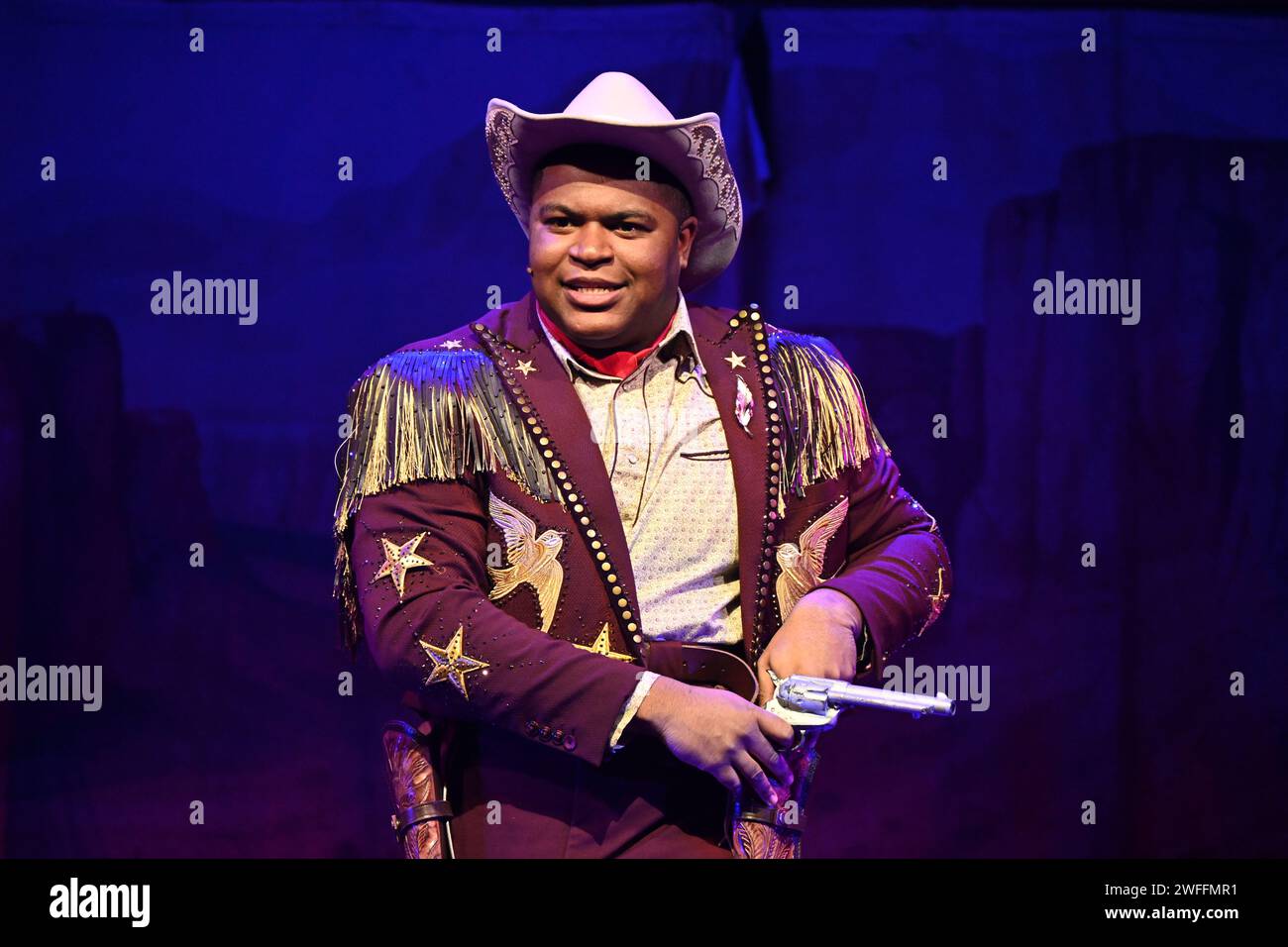 London, UK. 30th Jan, 2024. Tarinn Callender performs at Bronco Billy ...