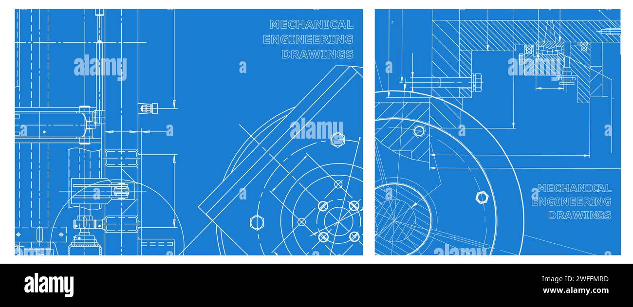 Vector engineering illustration. Engineering drawing set. Instrument ...
