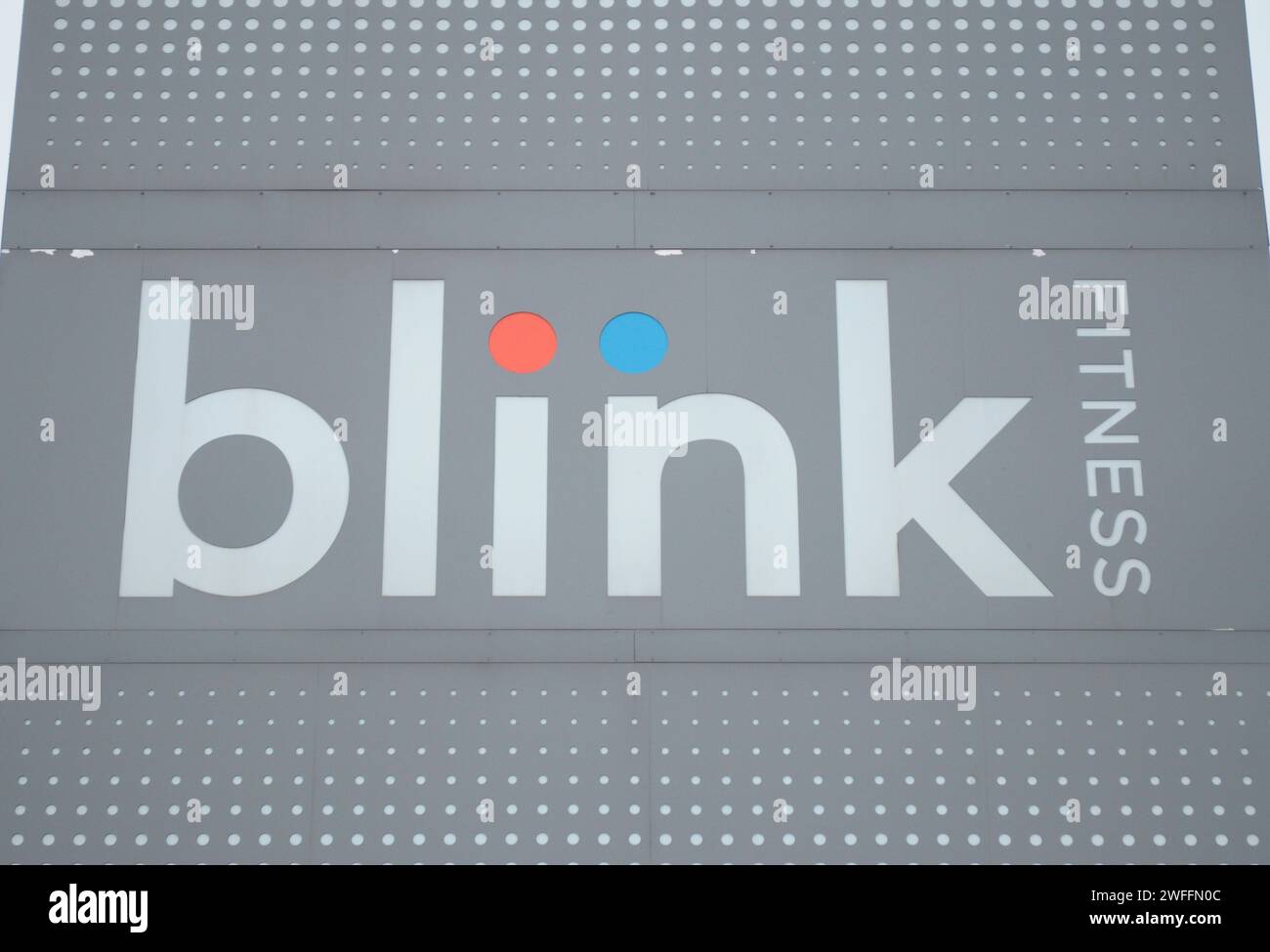 New York, United States. 30th Jan, 2024. The Blink Fitness logo is seen ...