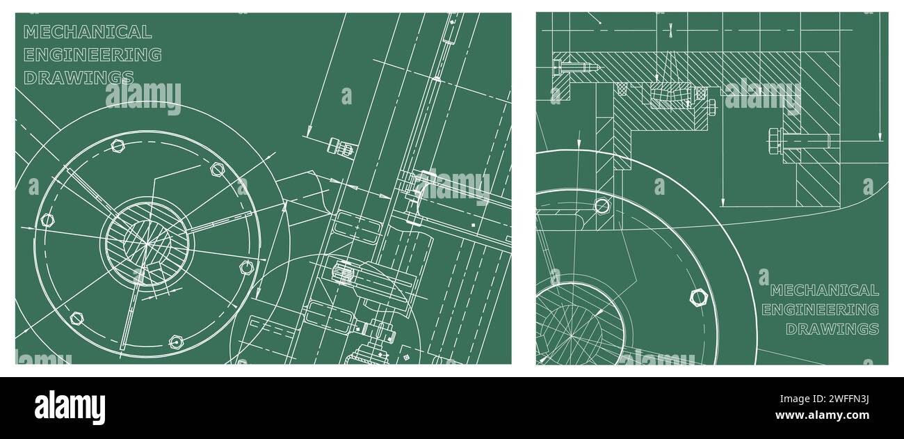 Blueprint. Engineering illustration set. Technical Design. Instrument ...