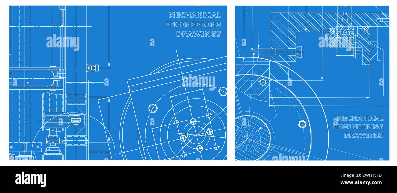 Vector engineering illustration. Engineering drawing set. Instrument ...