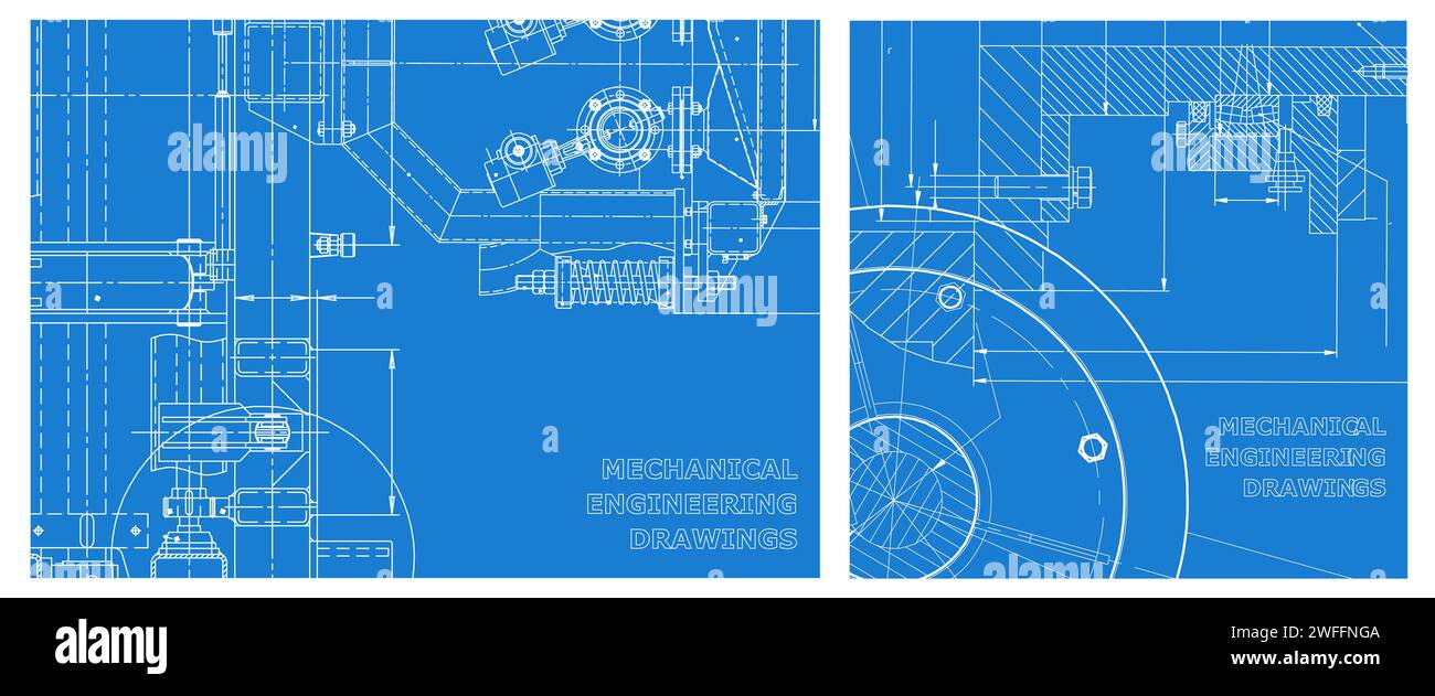 Vector engineering illustration. Engineering drawing set. Instrument ...