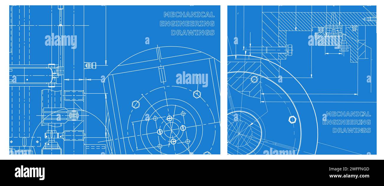 Vector engineering illustration. Engineering drawing set. Instrument ...