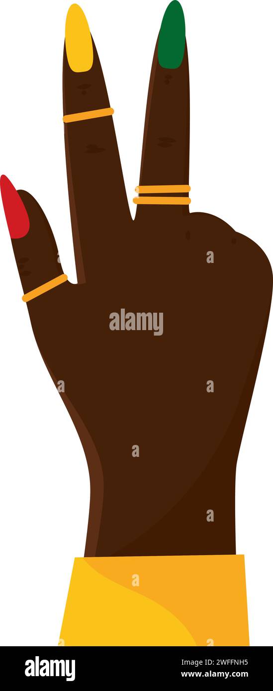 Isolated afro american woman hand Vector Stock Vector Image & Art - Alamy