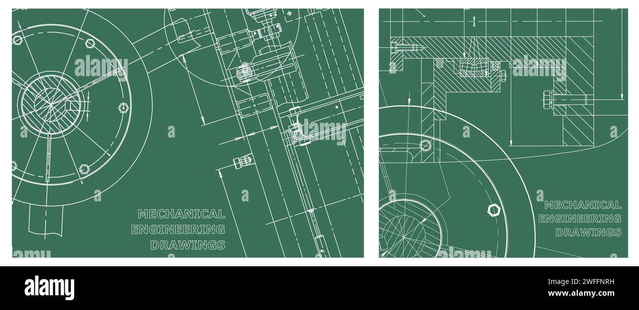 Blueprint. Engineering illustration set. Technical Design. Instrument ...