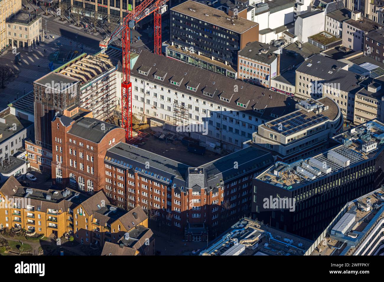 Luftbild, Baustelle Haus des Wissens HdW, Gleisdreieck, Bochum ...