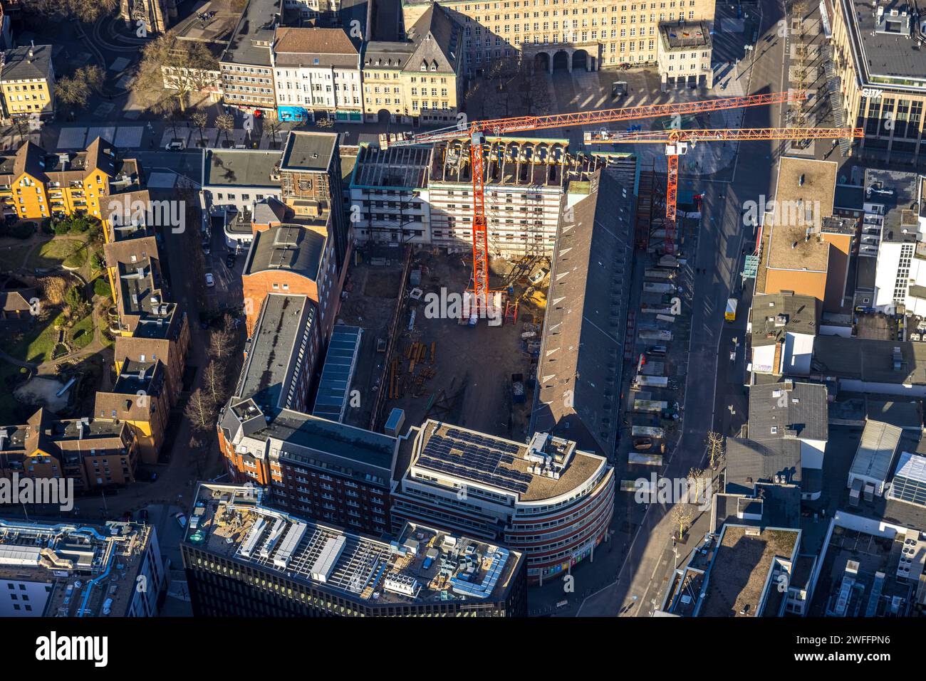 Luftbild, Baustelle Haus des Wissens HdW, Gleisdreieck, Bochum ...