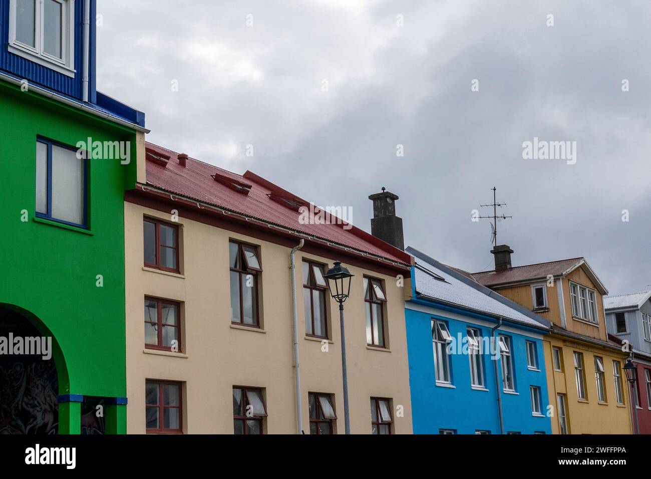 Colorful residential buildings in Reykjavik, Iceland Stock Photo - Alamy