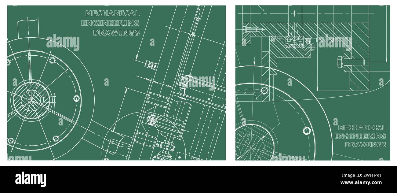 Blueprint. Engineering illustration set. Technical Design. Instrument ...