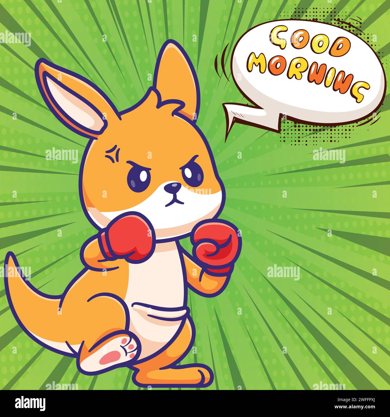 Kangaroo boxing sport pop art style vector image Stock Vector Image ...