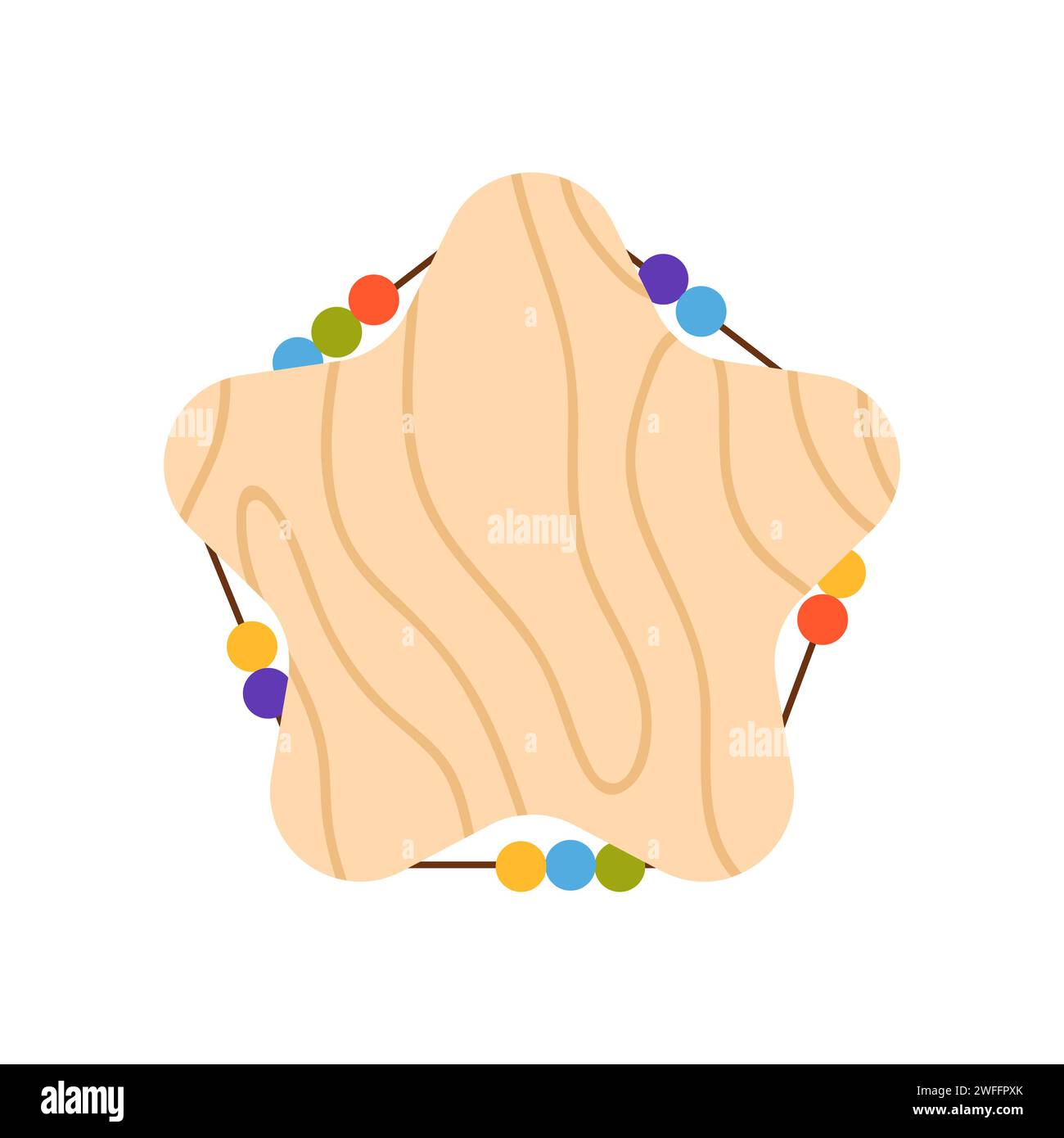 Wooden colorful star toy. Montessori development game, fine skill ...