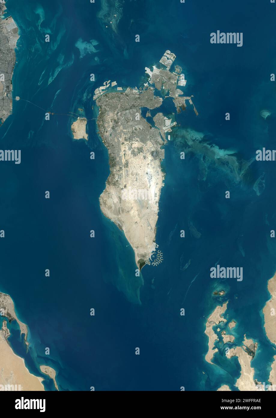 Bahrain, satellite image Stock Photo - Alamy