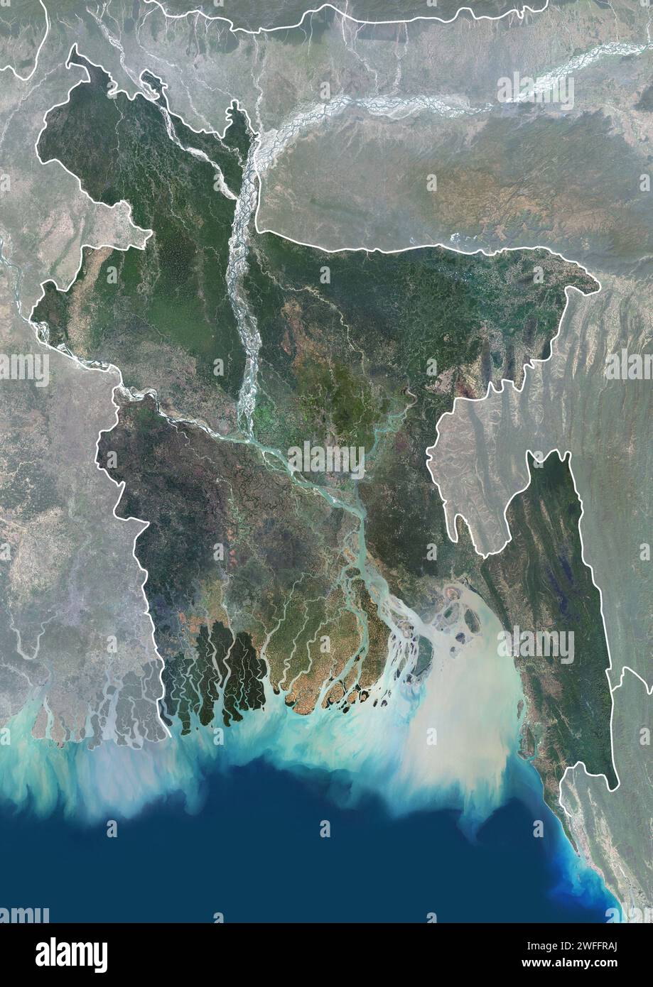 Bangladesh, satellite image Stock Photo - Alamy