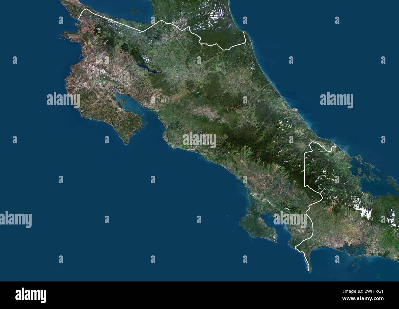 Costa Rica, satellite image Stock Photo - Alamy
