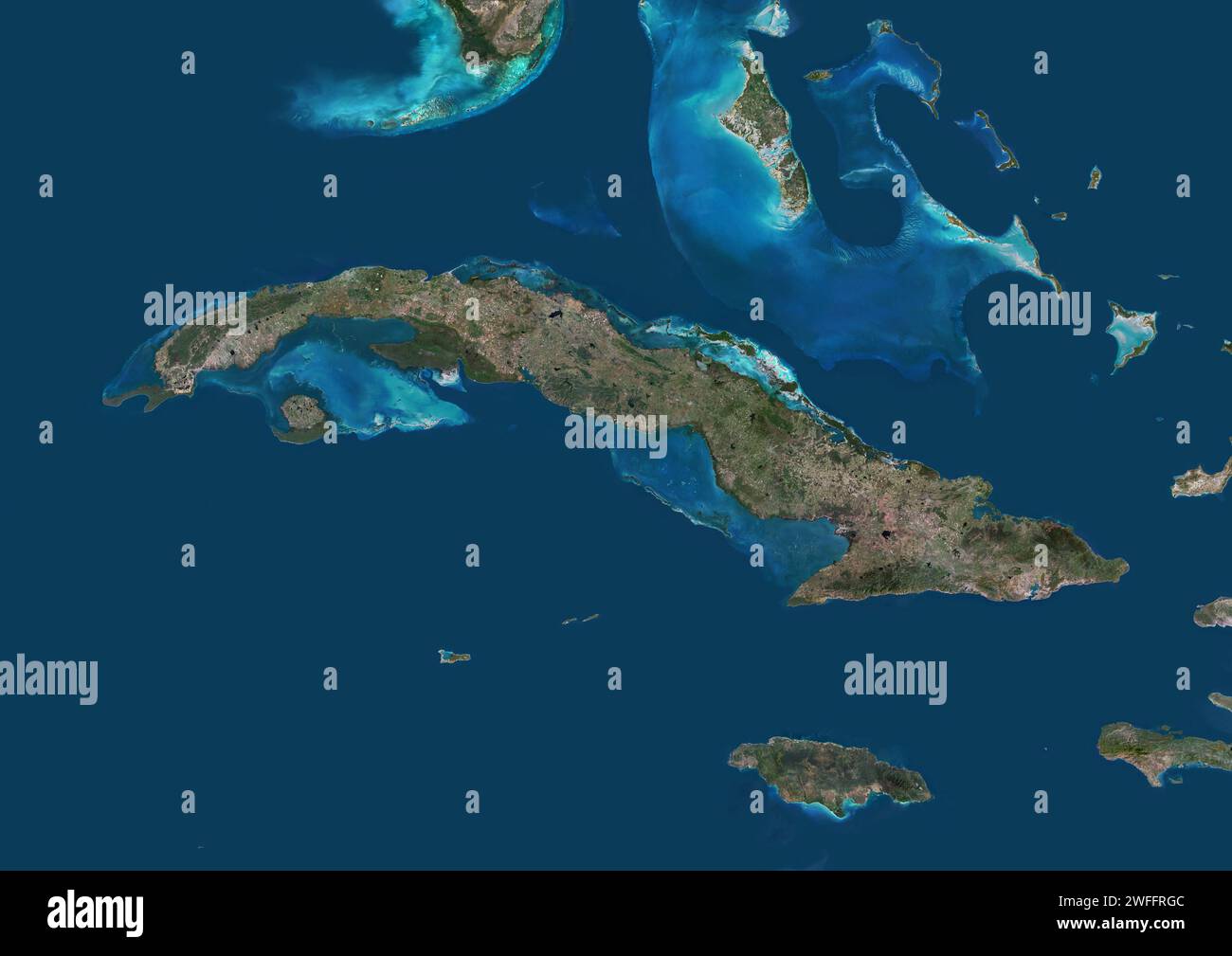 Cuba, satellite image Stock Photo - Alamy