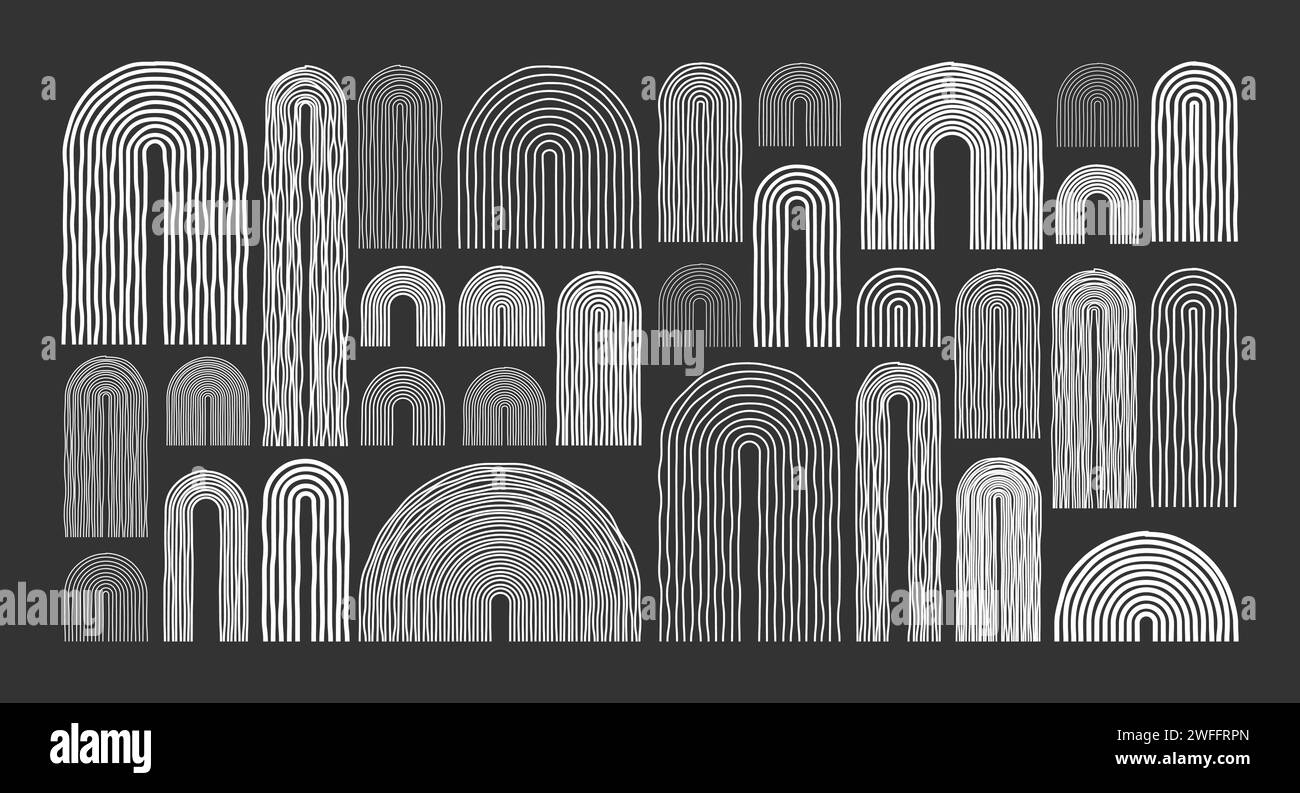 Mid century arch elements, modern geometric shapes. Contemporary design ...