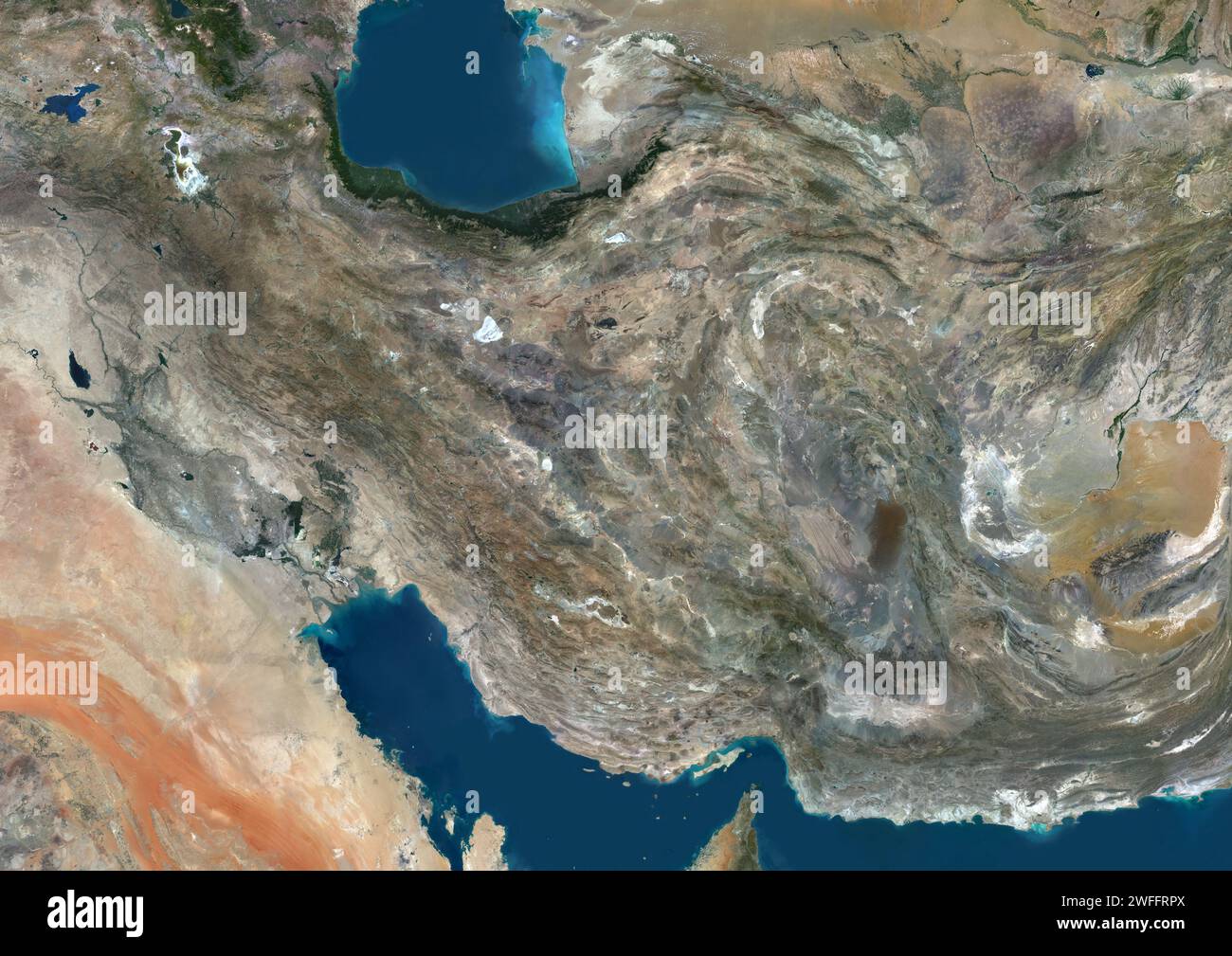 Iran, satellite image Stock Photo - Alamy