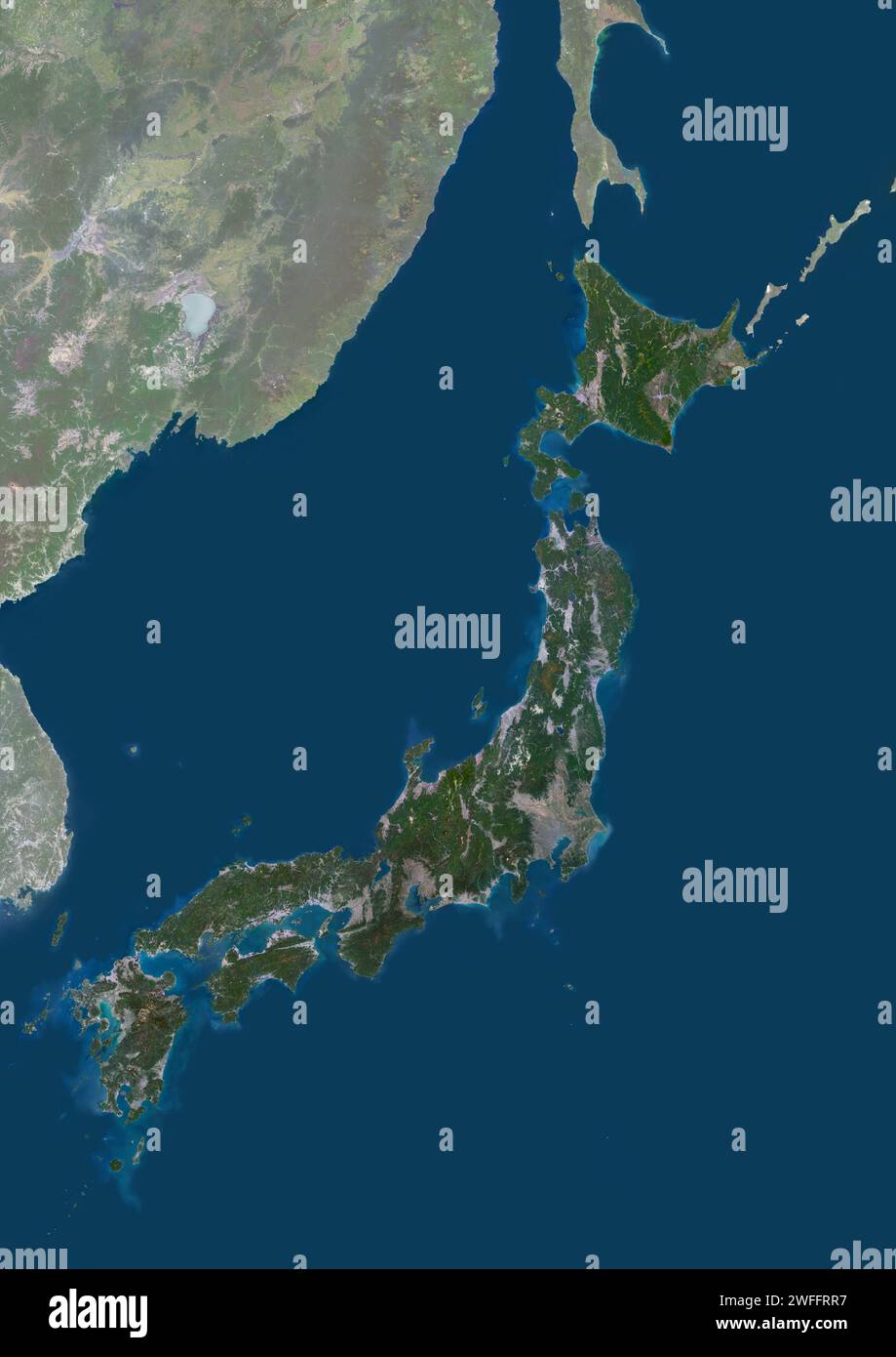 Japan, satellite image Stock Photo - Alamy