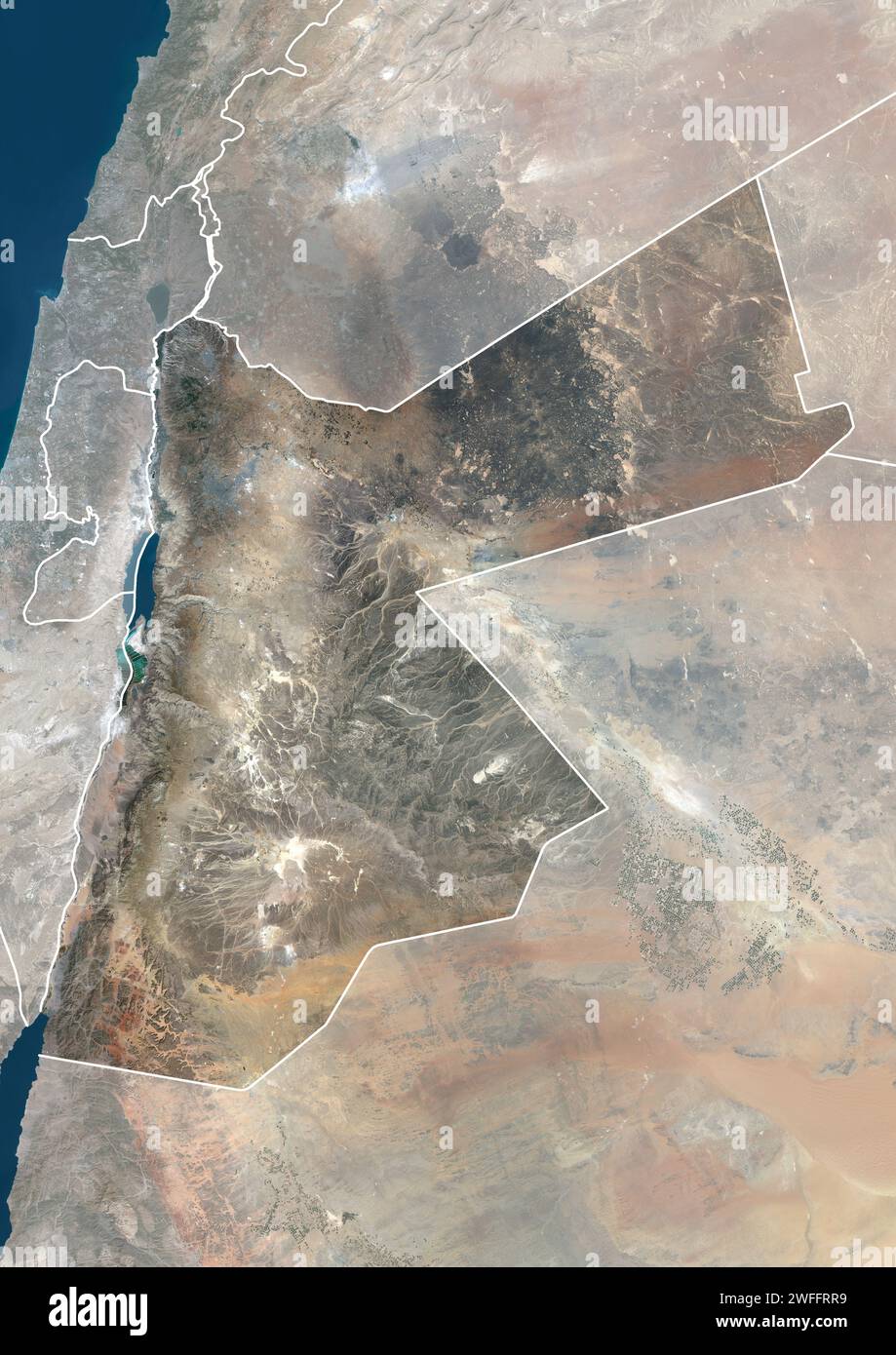 Jordan, satellite image Stock Photo - Alamy