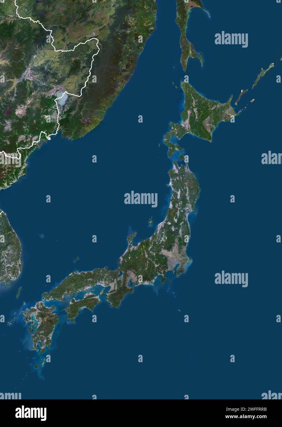 Japan, satellite image Stock Photo - Alamy