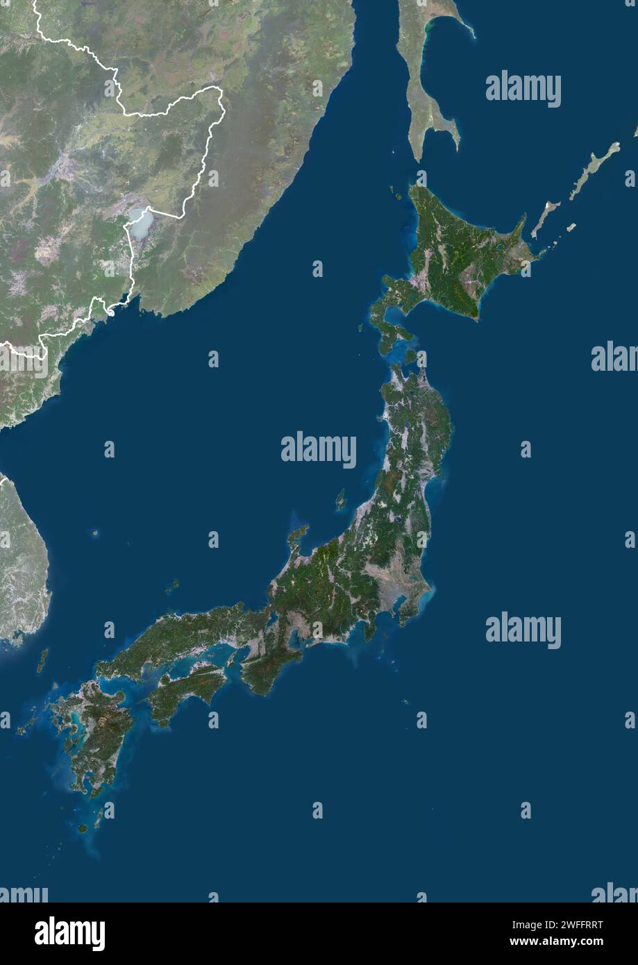 Japan, satellite image Stock Photo - Alamy