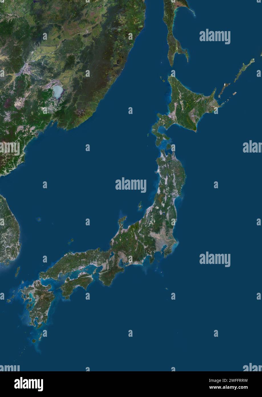 Japan, satellite image Stock Photo - Alamy