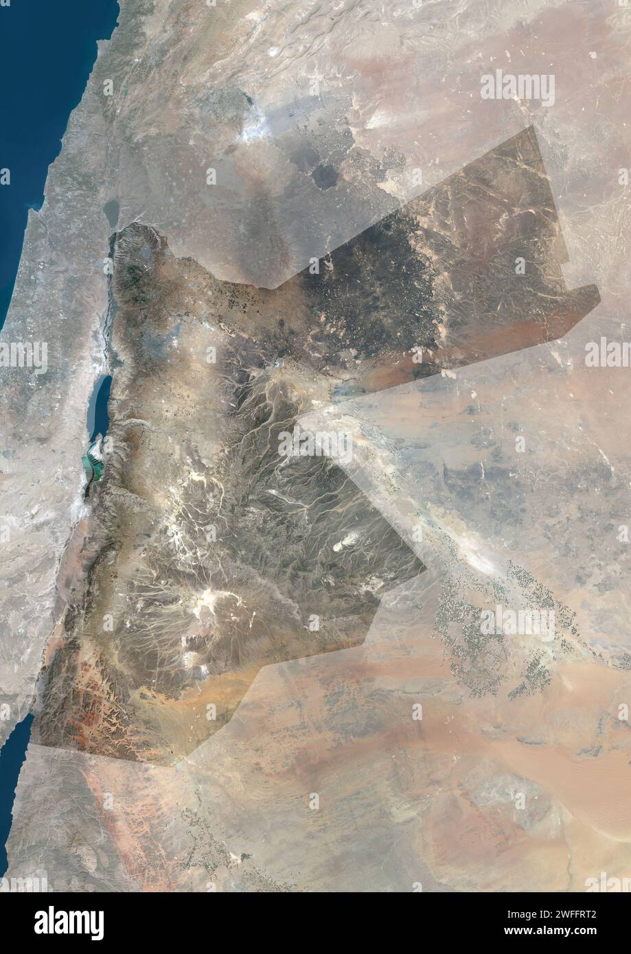 Jordan, satellite image Stock Photo - Alamy