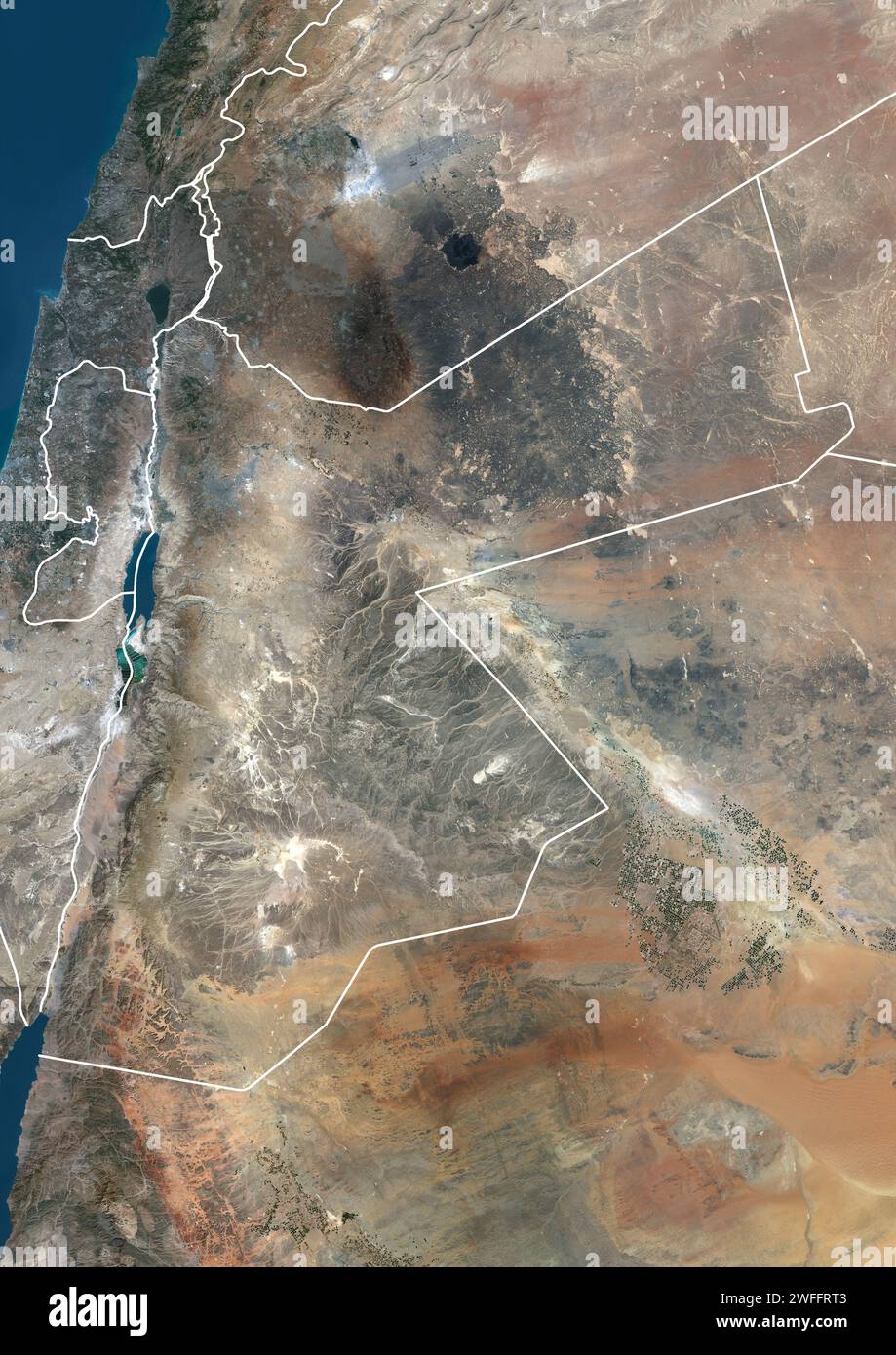 Jordan, satellite image Stock Photo - Alamy