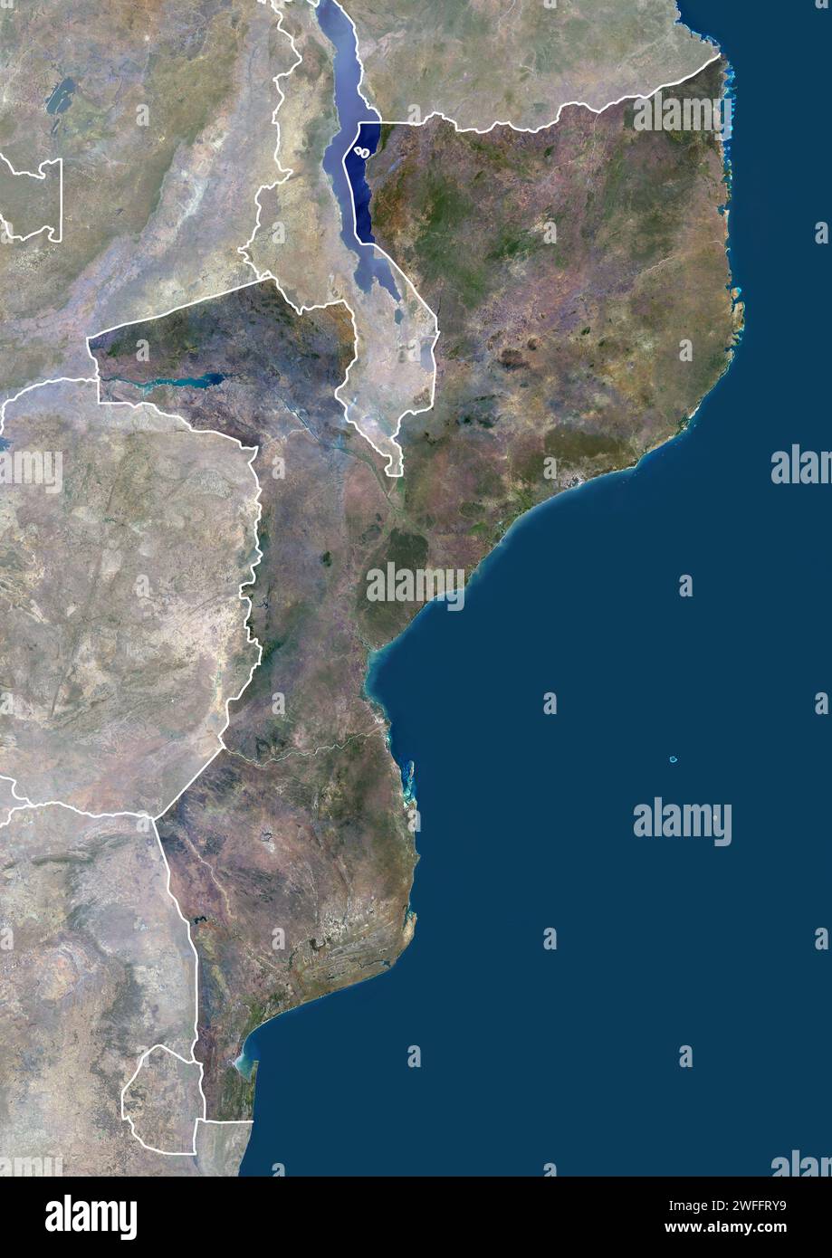 Mozambique, satellite image Stock Photo - Alamy